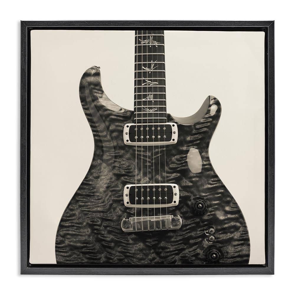 Stupell Industries Wave Patterned Guitar by Deborah Revell Black ...