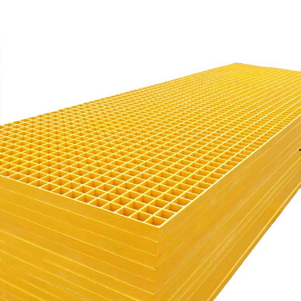 Wellco 1 ft. x 1 ft. x 1 in. Fiberglass Molded Grating, 1.5 in. x 1.5 ...