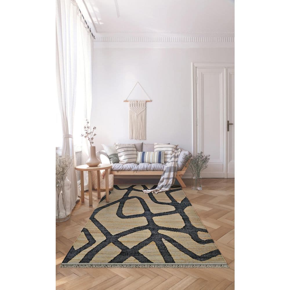 Couristan Cosmoros Asante Natural 8 ft. x 10 ft. Abstract Bohemian ...