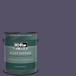 BEHR PREMIUM PLUS 1 gal. #650F-7 Violet Eclipse Hi-Gloss Enamel ...