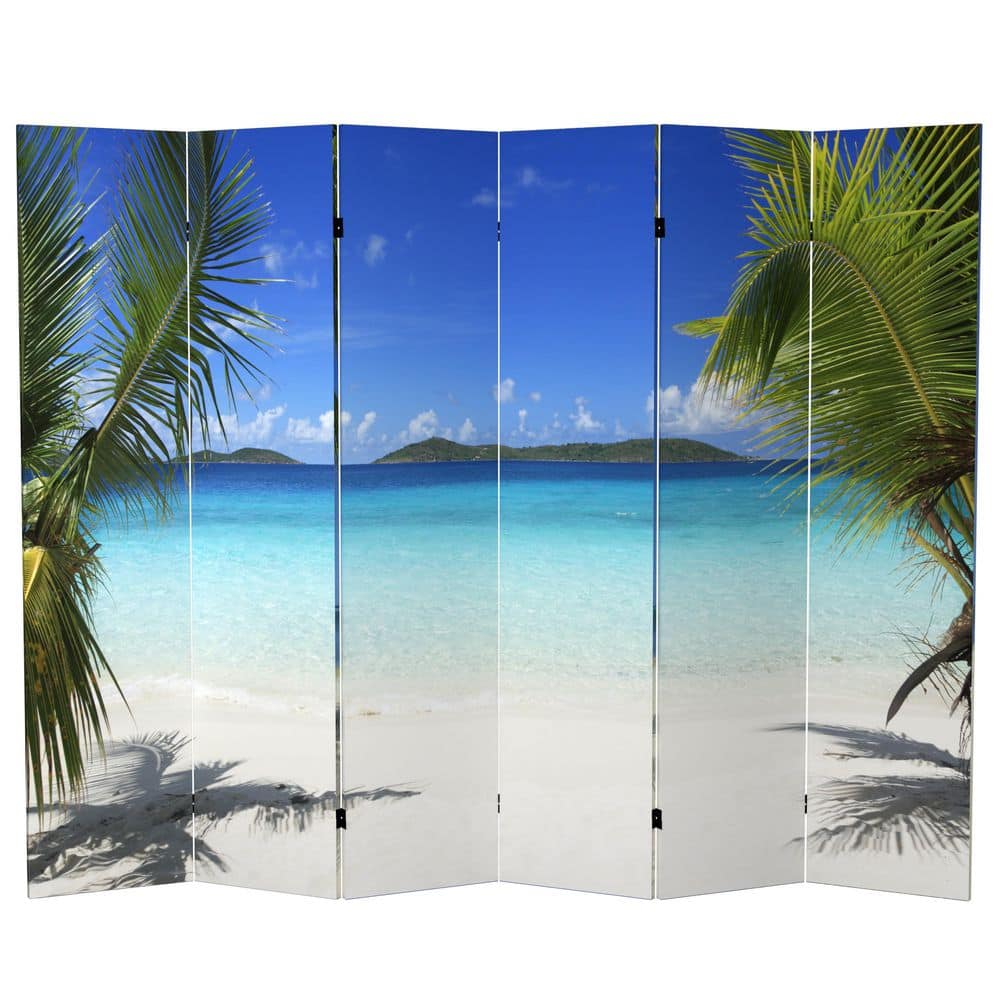 RED LANTERN 6 ft. Printed 6-Panel Room Divider CAN-BEACH-6P - The Home ...