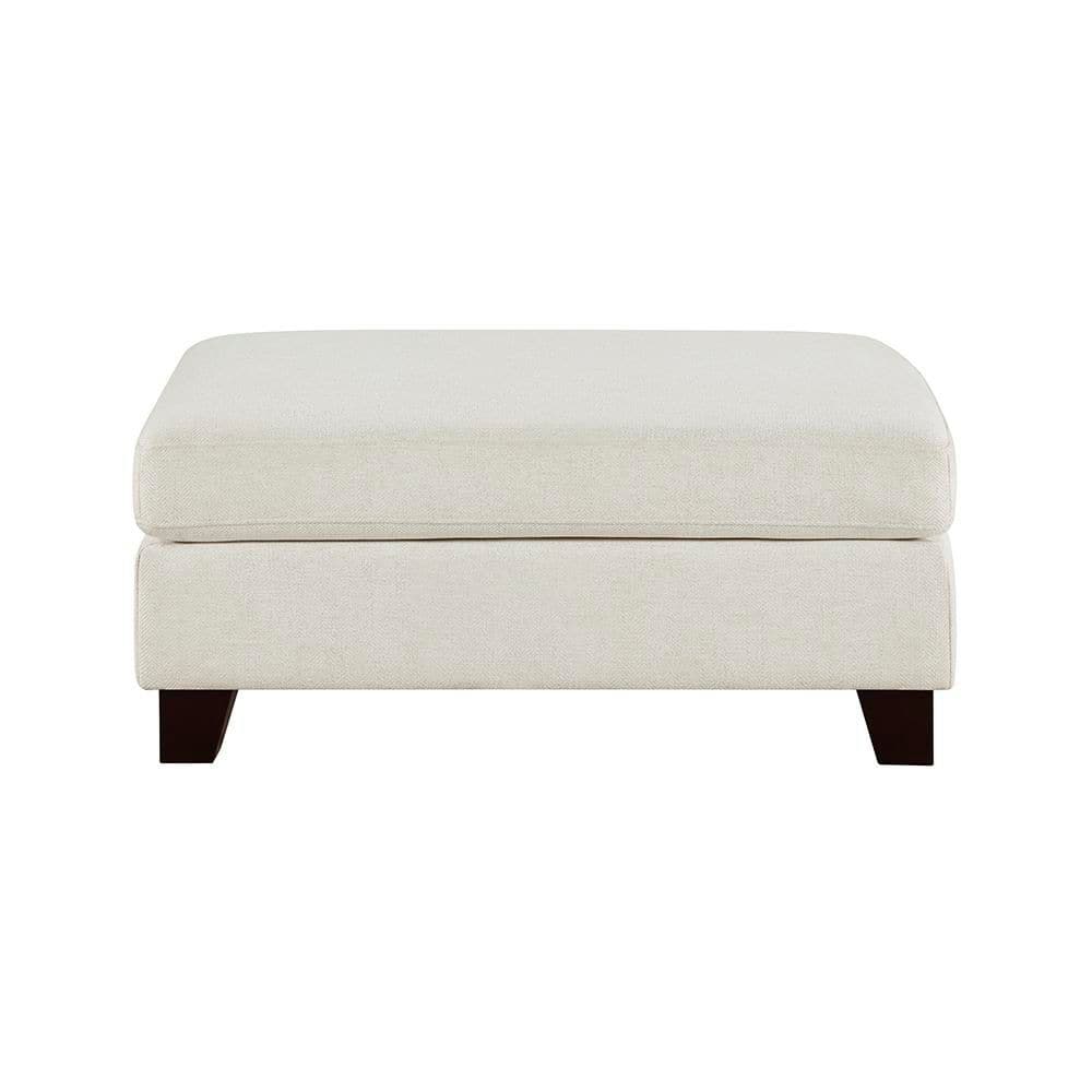Lazzara Hancock Ivory Textured Fabric Rectangle Ottoman 9490BE-4 - The ...