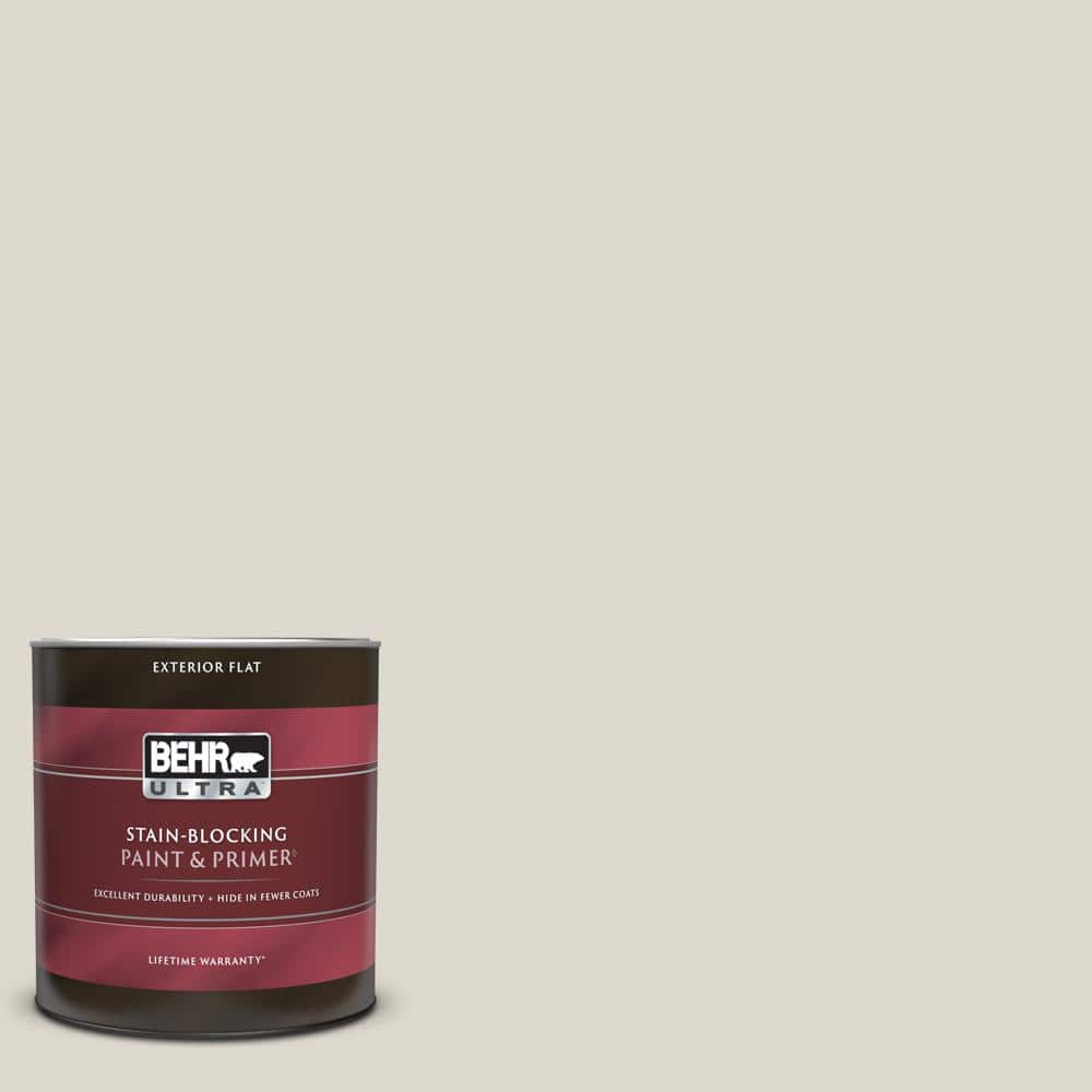 BEHR ULTRA 1 qt. #N320-1 Campfire Ash Flat Exterior Paint & Primer ...
