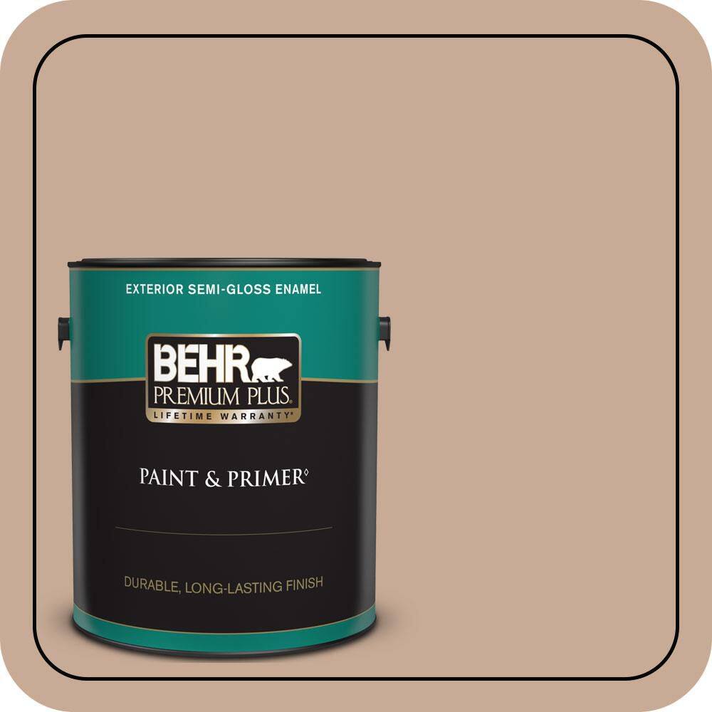 BEHR PREMIUM PLUS 1 gal. #S220-3 Sanderling Semi-Gloss Enamel Exterior ...