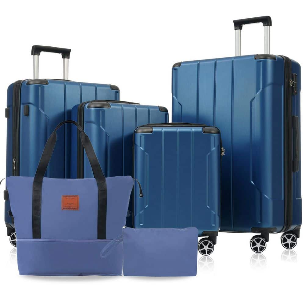 Merax 6 or more-Piece Blue Expandable ABS Hardshell Spinner 16,20,24,28 ...
