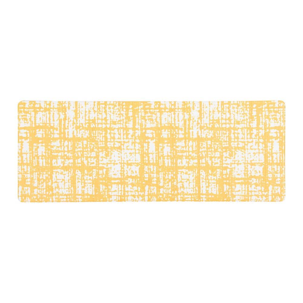 World Rug Gallery Contemporary Abstract Yellow 18 in. x 47 in. Anti ...