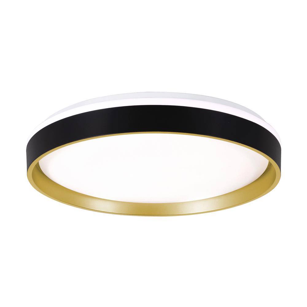 AFX Rana 19 in. 200-Watt Contemporary Black Integrated LED Flush Mount ...