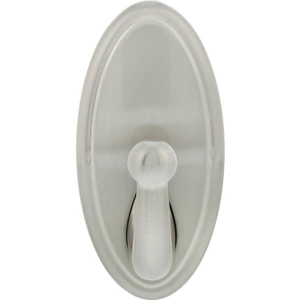 High & Mighty Decorative Oval Hook Metal in Satin Nickel 15 lb. (1-Pack ...