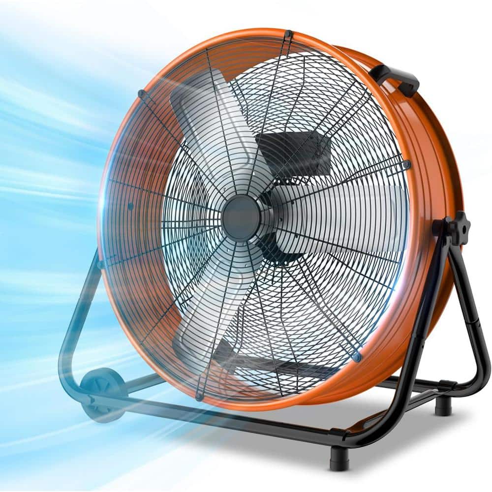 Lifeplus Industrial Fan 24 in. Heavy-Duty Drum 3-Speed 9640 CFM Air ...