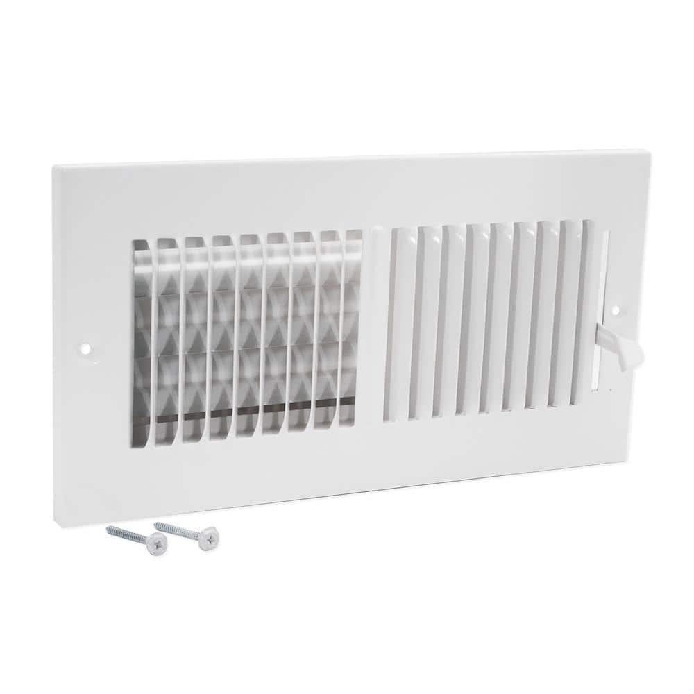 EZ-FLO 10 in. x 4 in. 2-Way Steel Wall/Ceiling Register, White 61609 ...