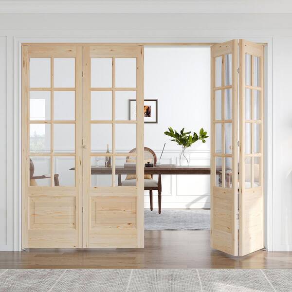 easelife 96 in. x 80 in. 3/4 Lite Preassembled Clear Glass Solid Core ...
