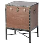 Vintiquewise Wooden Rectangular Lined Rustic Storage Trunk with Latch ...