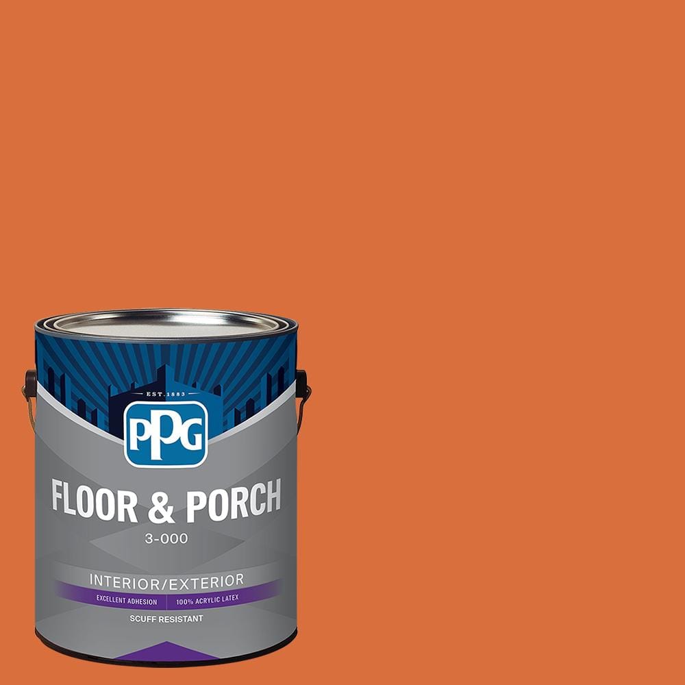 PPG 1 gal. PPG1195-7 Field Poppy Satin Interior/Exterior Floor and ... PPG 1 gal. PPG1195-7 Field Poppy Satin Interior/Exterior Floor and ...