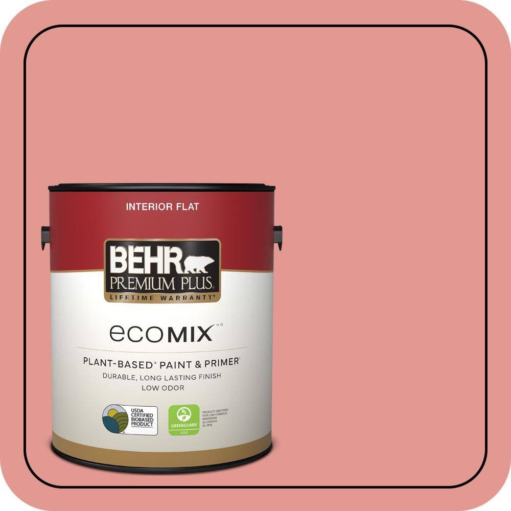 BEHR PREMIUM PLUS 1 gal. #160D-4 Strawberry Rose Flat EcoMix Plant ...