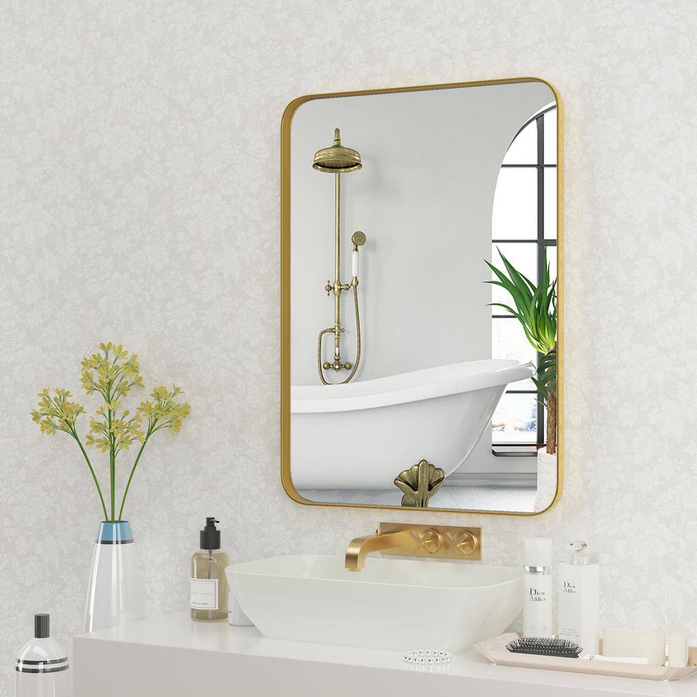 PRIMEPLUS 16 in. W x 24 in. H Small Modern Rectangle Stainless Steel ...