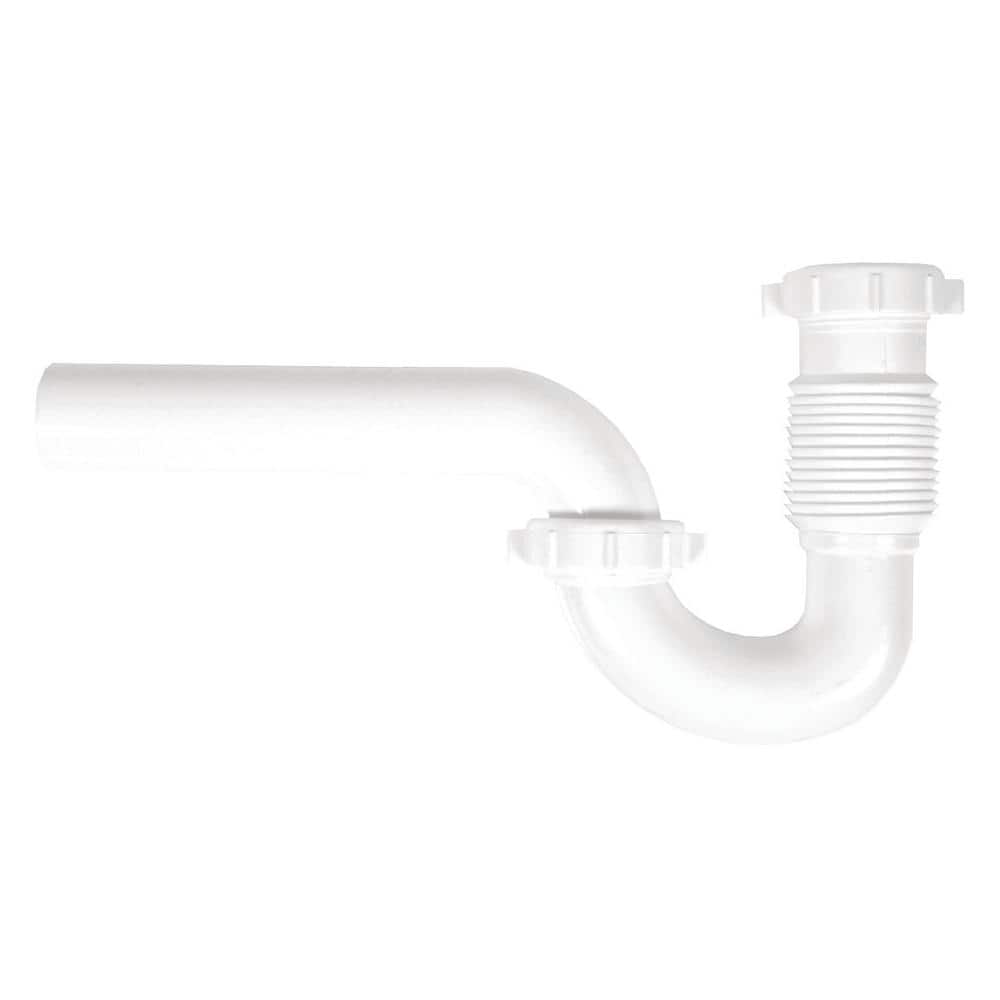 Oatey Form N Fit 1-1/2 in. White Plastic Sink Drain Flexible P-Trap ...