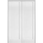 RESO 72 in. x 96 in. Bi-Parting Solid Core Primed White Composite Wood ...