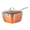 Gotham Steel Hammered Copper 9 .5 in. 4-Piece Aluminum Nonstick Deep ...