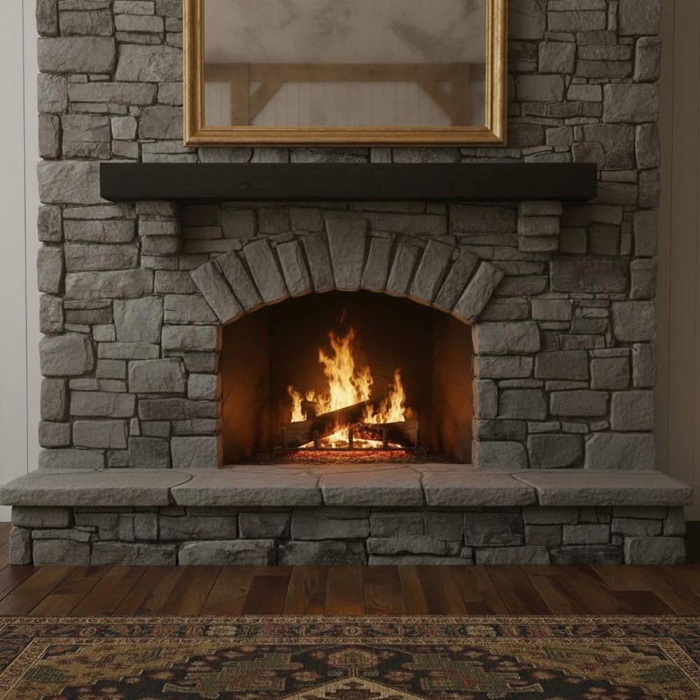 Hot Black Flat Fir Wood 72 in. Decorative Wall-Mounted Floating ...