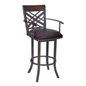 Armen Living Viper 26 in. Bar Stool in Brushed Stainless Steel with ...
