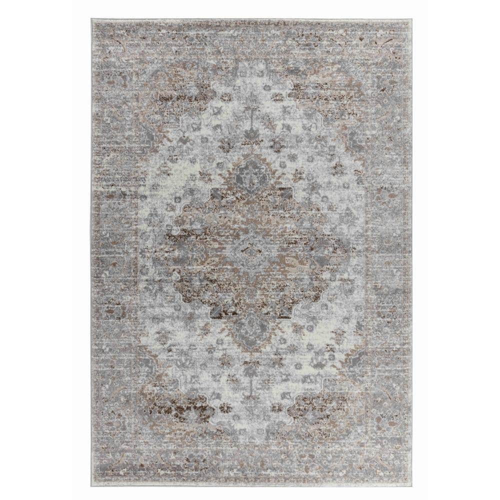 Rug Branch Sakarya Collection Brown Grey 8 ft. x 11 ft. Oriental ...