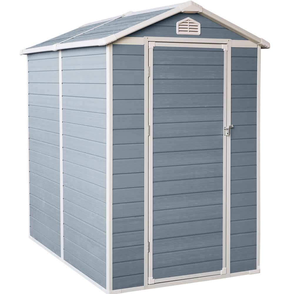 ToolCat 4 ft. W x 6 ft. D Plastic Resin Shed Kit Outdoor Storage Tool ...