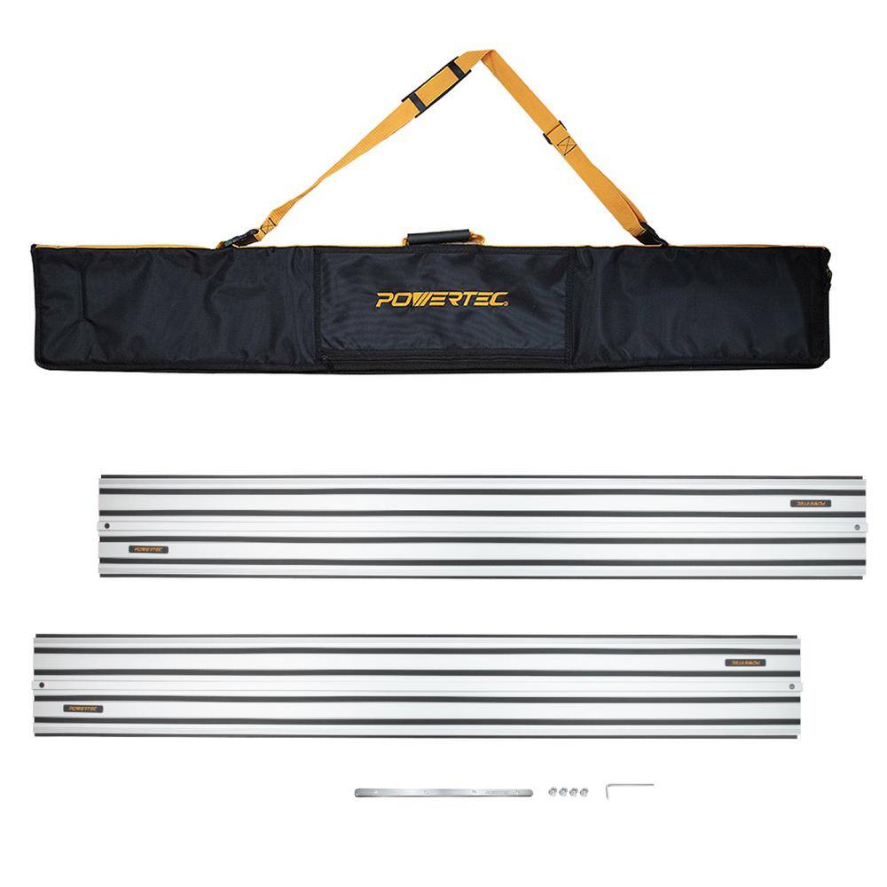 ‎POWERTEC 110 in. Track Saw Guide Rail Connector Set with Protective ...