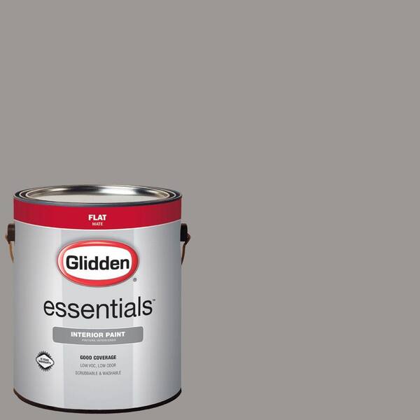 Glidden Essentials 1 gal. #HDGCN51U Stone Grey Flat Interior Paint ...