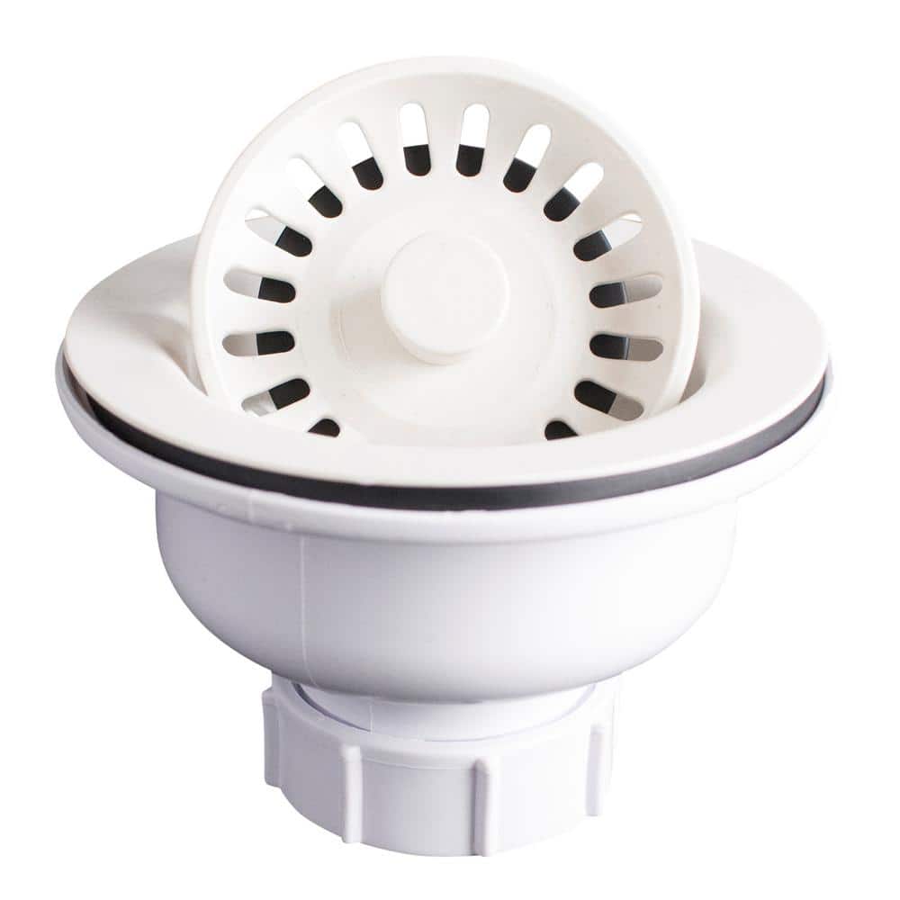 Karran 3-1/2 in. Kitchen Sink Basket Strainer in White QBSWH - The Home ...