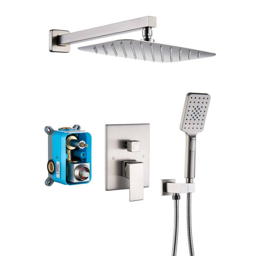 GIVING TREE Single-Handle 3-Spray Wall Mount 12 in. Rectangle Shower ...