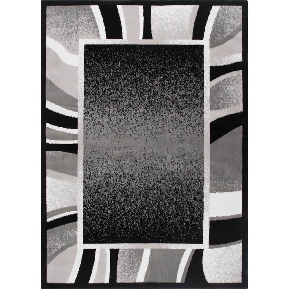 Home Dynamix Premium Black/Grey 3 ft x 5 ft. Modern Area Rug 3-7542-480 ...