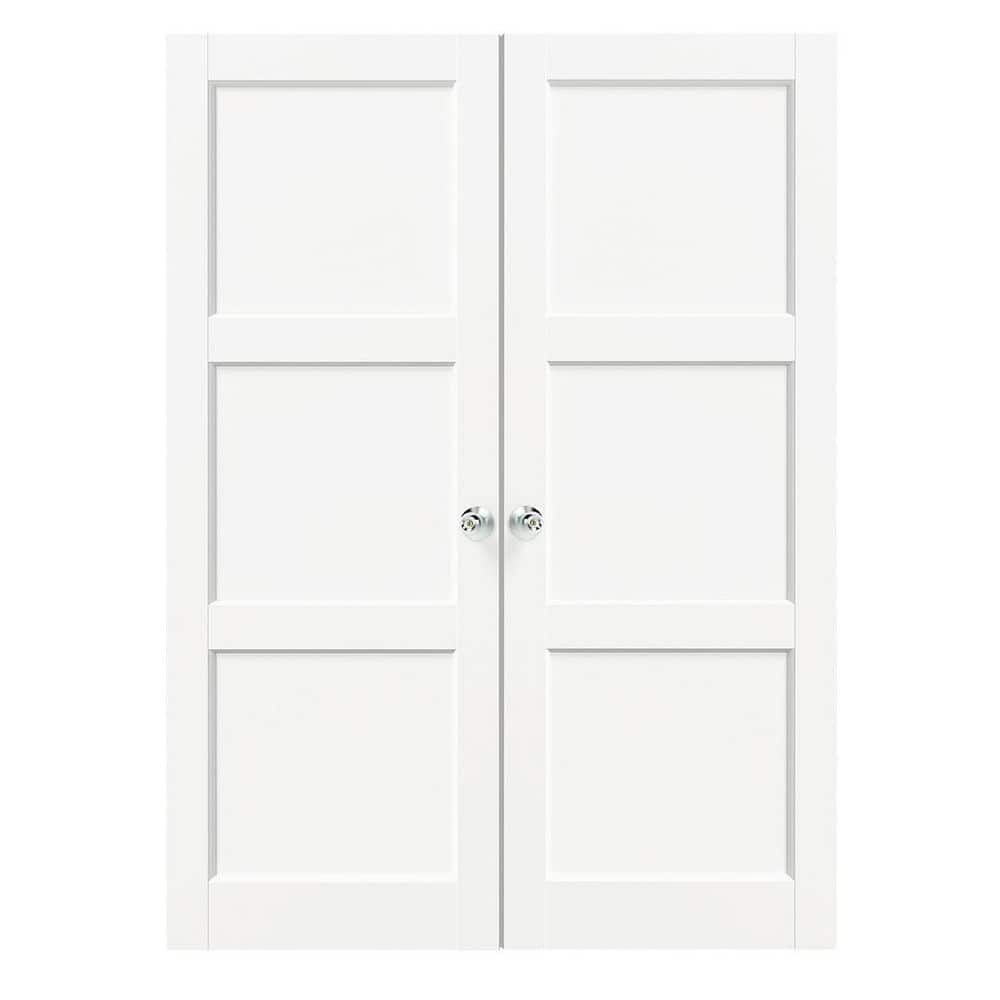 TENONER 60 in. x 80 in. MDF, Composite, Pre-assembled, Primed, White, 3 ...