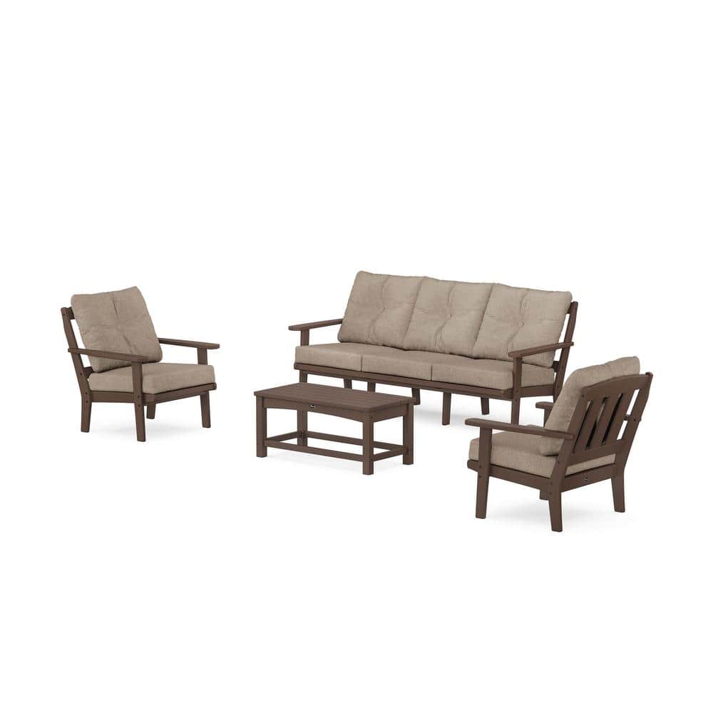 Trex Outdoor Furniture Cape Cod 4-Piece Plastic Patio Conversation Set ...