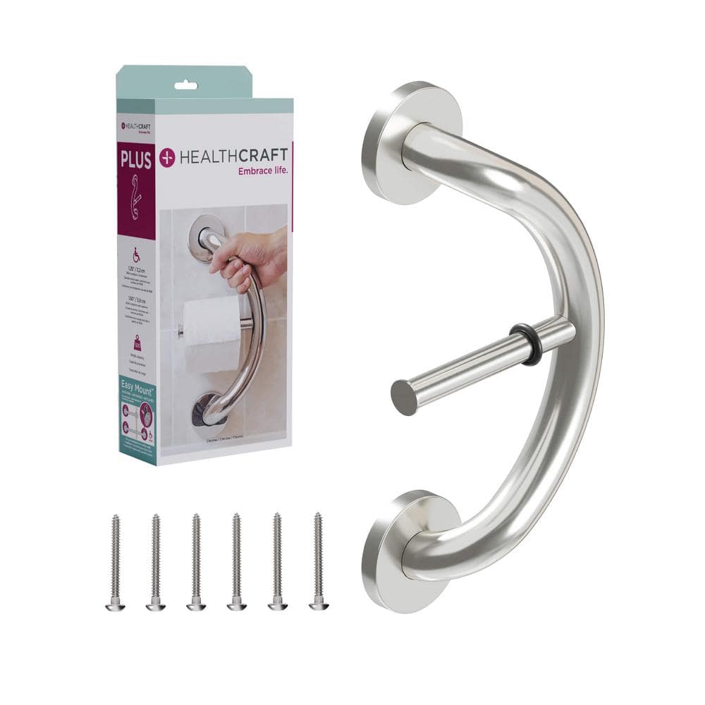 HEALTHCRAFT Plus, 14 in. Concealed Screw Grab Bar And Toilet Paper ...