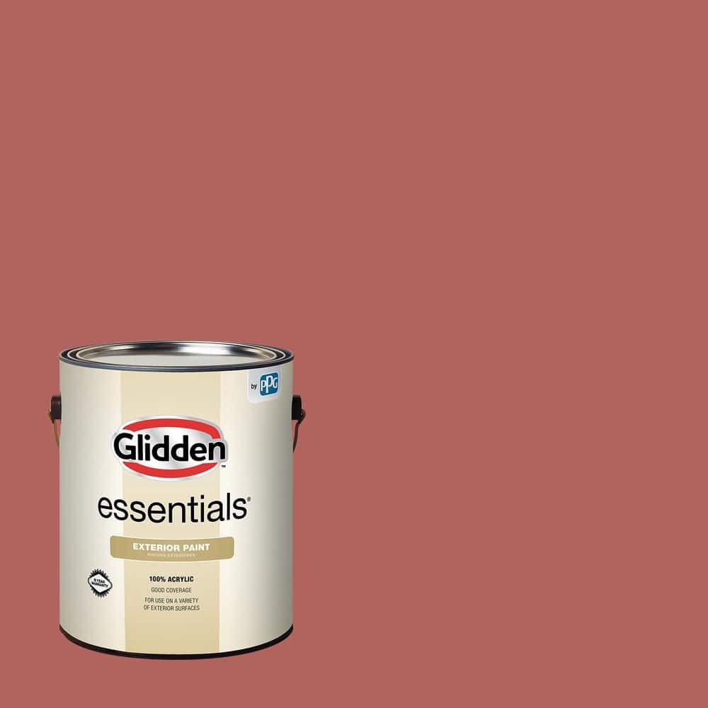 Glidden Essentials 1 gal. PPG1057-6 Sienna Red Semi-Gloss Exterior ...