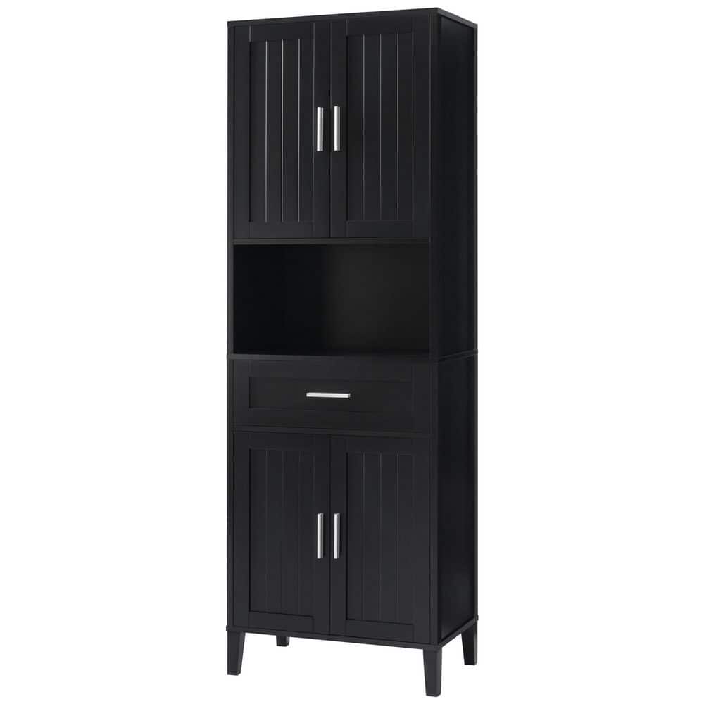 Noble House Calvert Modern Black 70.9 in. H Sideboard Accent Storage ...