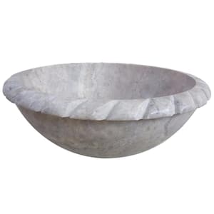 TashMart Tapered Natural Stone Vessel Sink in Grey TM012-A - The Home Depot