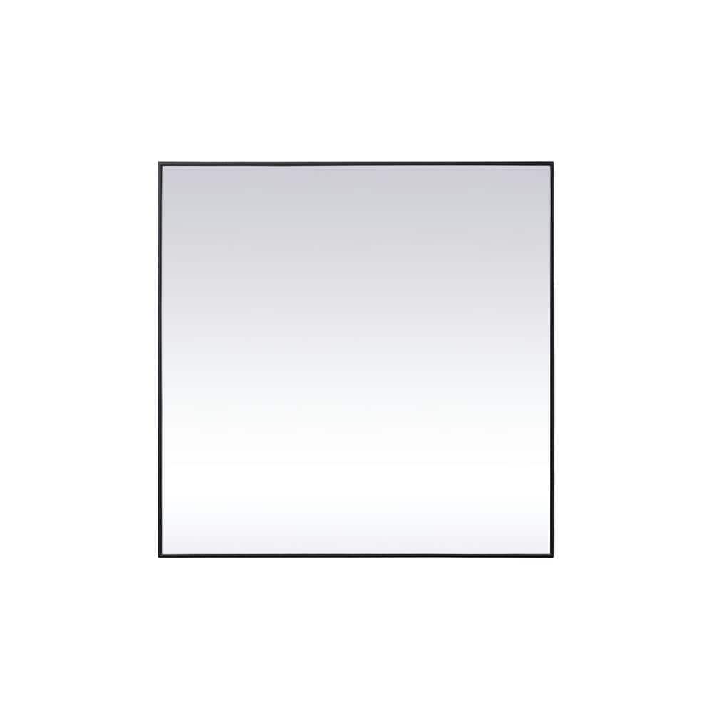 Timeless Home 48 in. W x 48 in. H x Modern Metal Framed Square Black ...