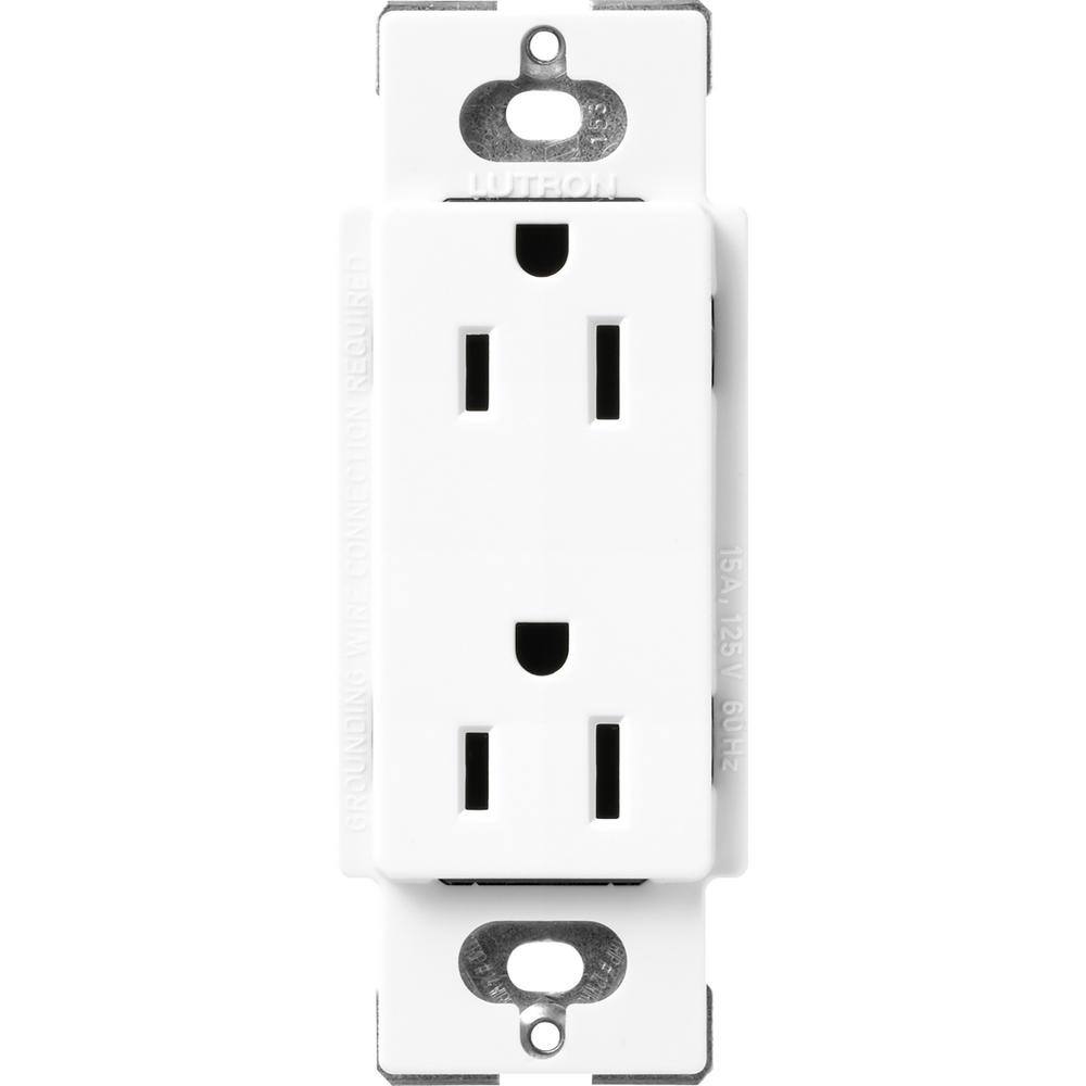 Lutron Claro 15 Amp Duplex Outlet, Brilliant White (SCR-15-BW) SCR-15 ...