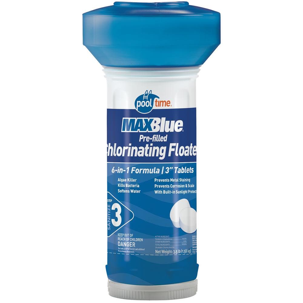 Pool Time MAXBlue 3.5 lb. Pre-Filled Chlorinating Floater 27426PTM ...