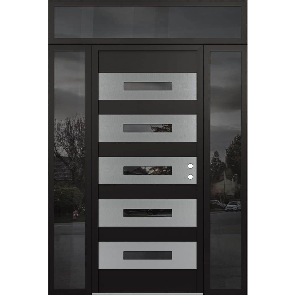Tessari Doors D9 64 in. x 96 in. Silver P Left-Hand/Inswing Mirrored ...
