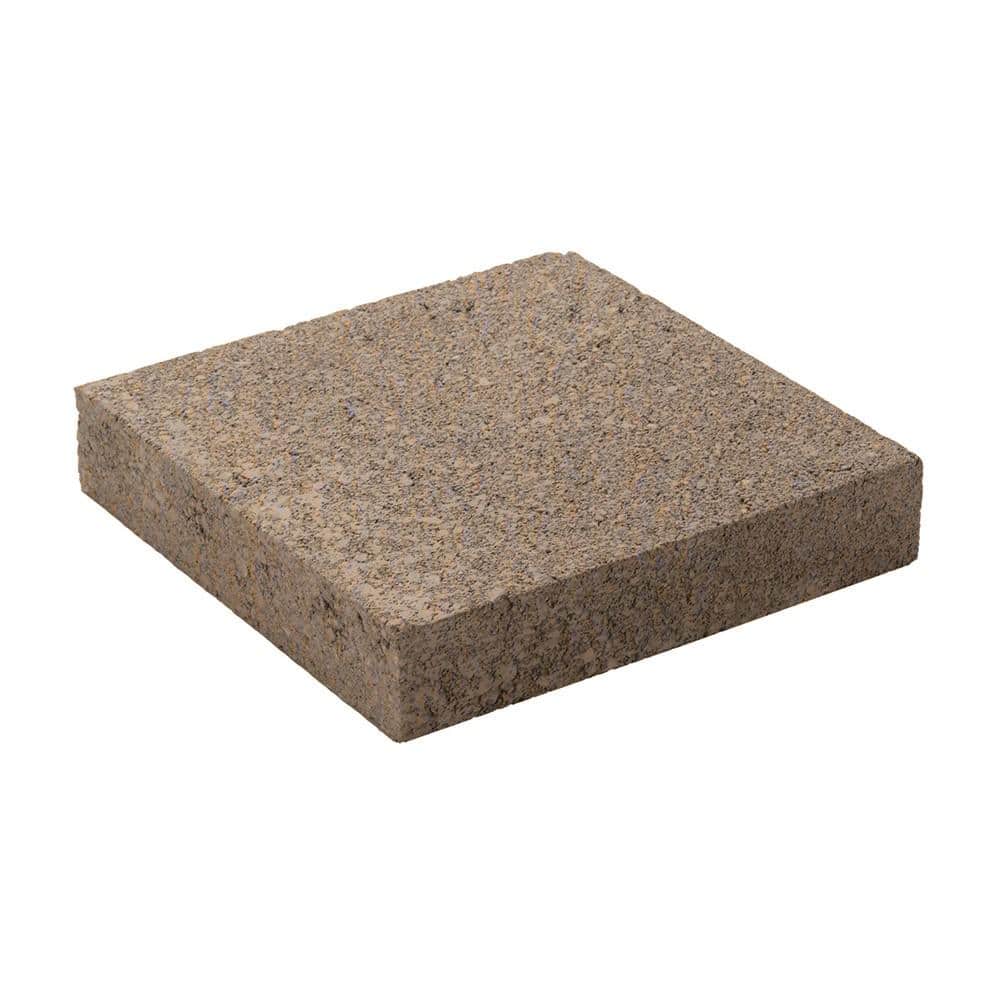 12 in. x 12 in. x 2-1/4 in Square Tan Smooth Concrete Patio Stone Paver ...