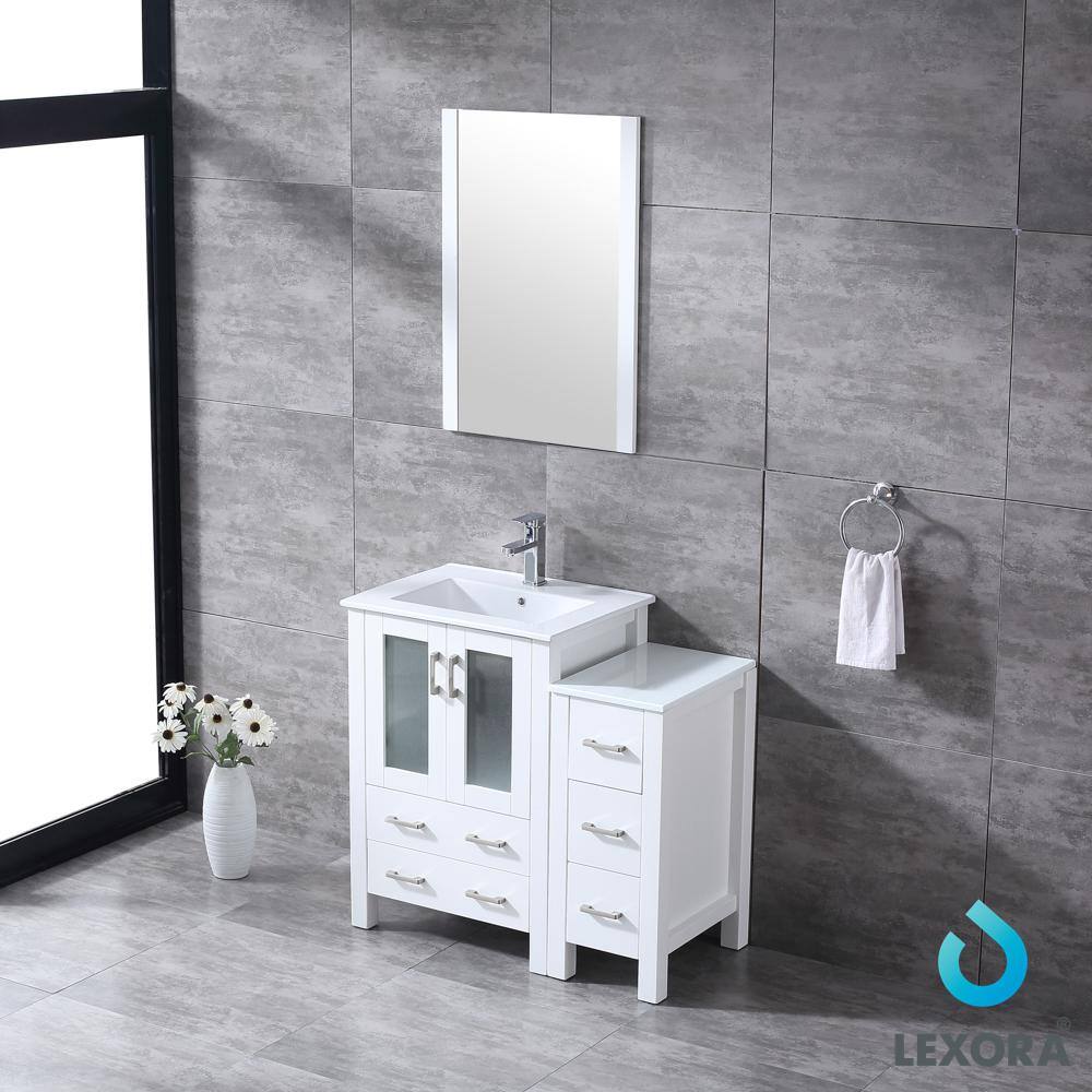 Lexora Volez 36 in. W x 18 in. D x 34 in. H Single Sink Bath Vanity in ...
