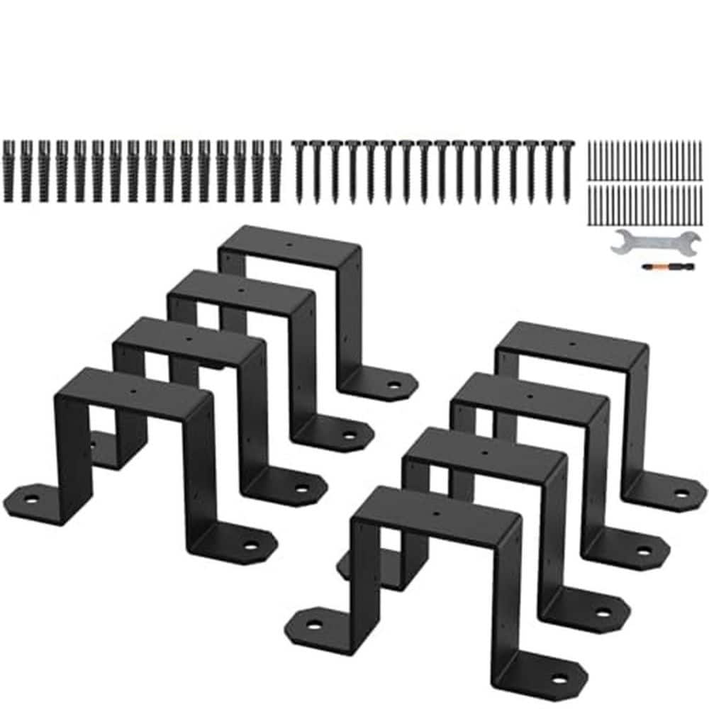 KIWDZFU 4x4 Strap Post Ties 14-Gauge Steel Deck Fence Brackets with ...