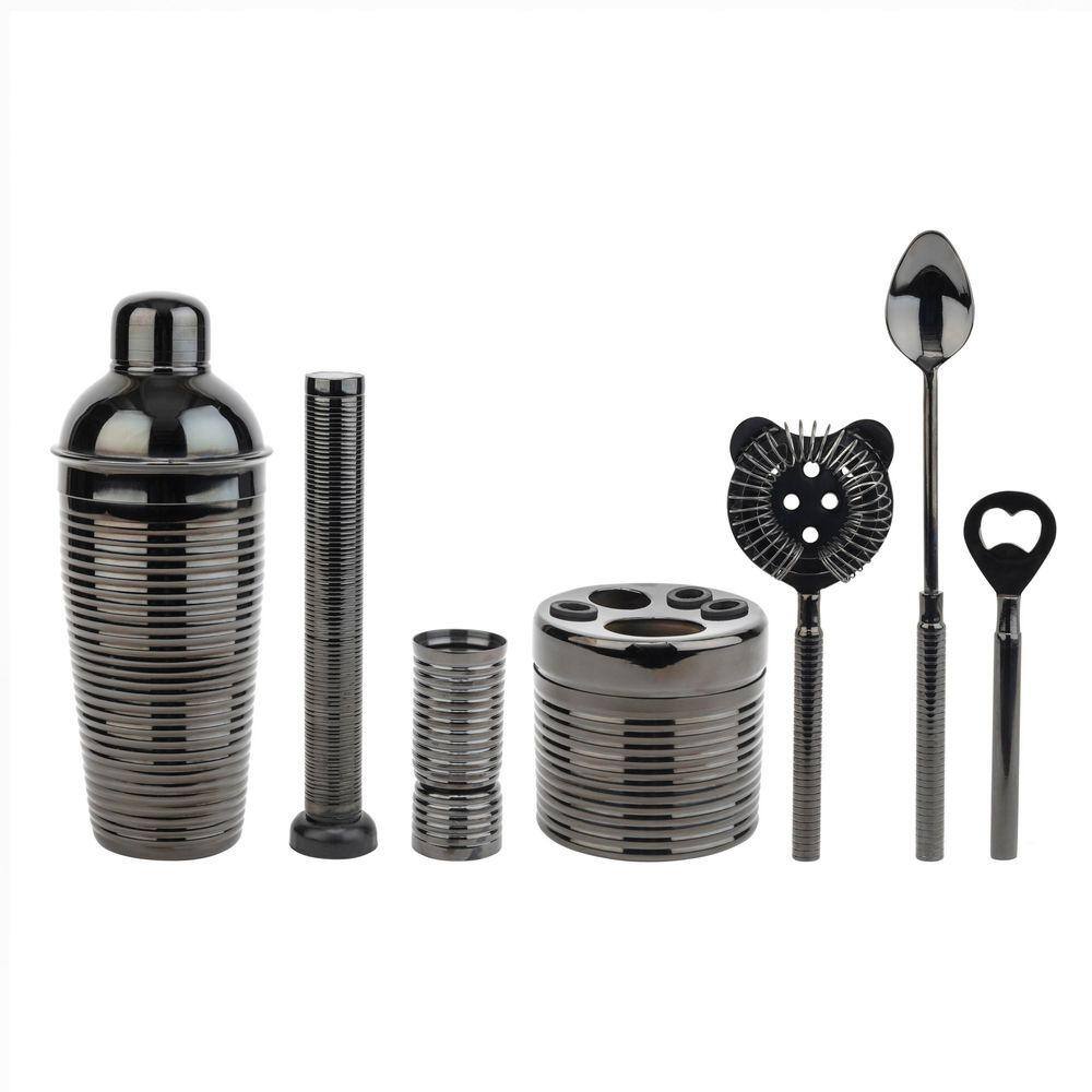 French Home 7-Piece Black Barware Set VH2 - The Home Depot