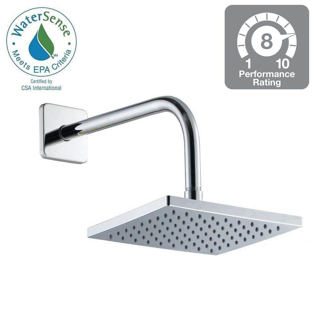 Glacier Bay Modern 1-Spray 8 in. Single Wall Mount Fixed Shower Head in ...