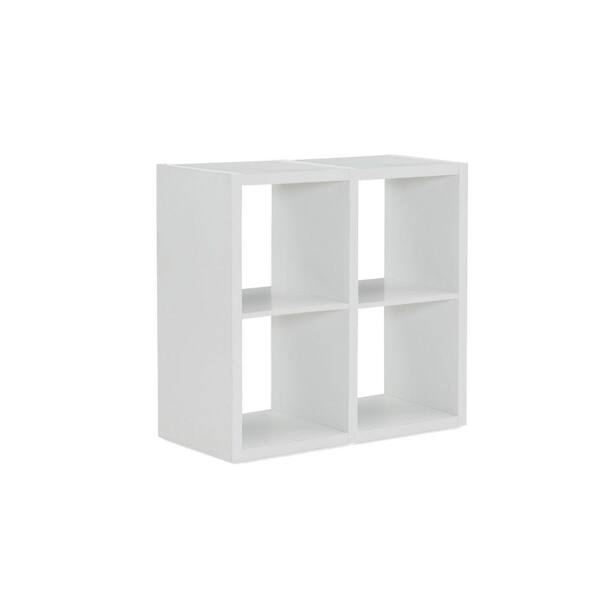 Benjara 30 In. H White Wooden Four Cubby Storage Cabinet BM231054 - The ...