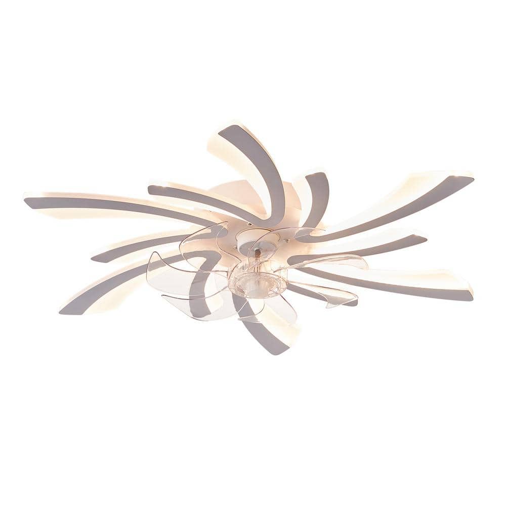 Yardreeze 31 in. LED Indoor White Modern Ceiling Fan with Lights Remote ...