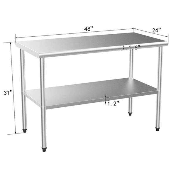 Width Of Commercial Prep Table Vevor Outdoor Prep Table 48" X 17.7" X