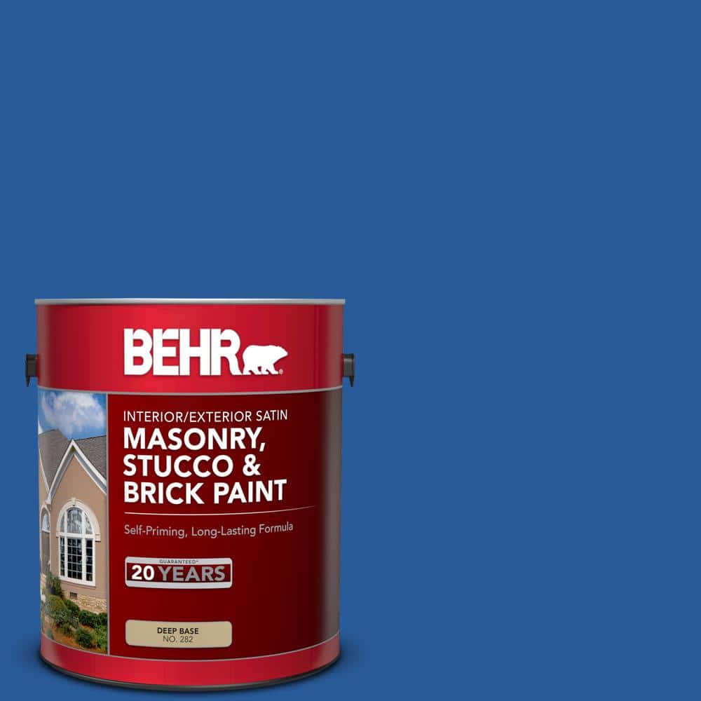 BEHR 1 gal. #P510-7 Beacon Blue Satin Interior/Exterior Masonry, Stucco ...